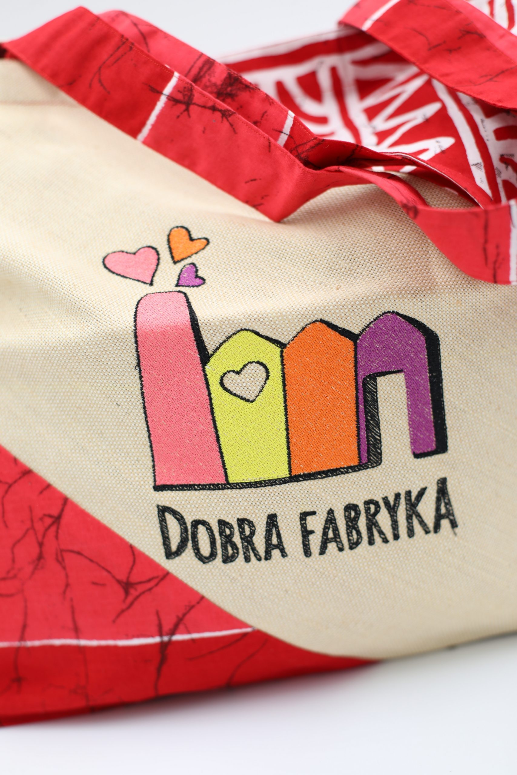 Batikowa Torba Dobra Fabryka Czerwona – Sklep Dobrej Fabryki